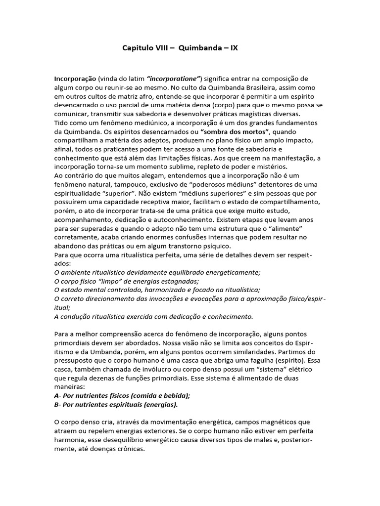 Capitulo VIIl - Quimbanda IX | PDF | Autoajuda | Ciências e Matemática