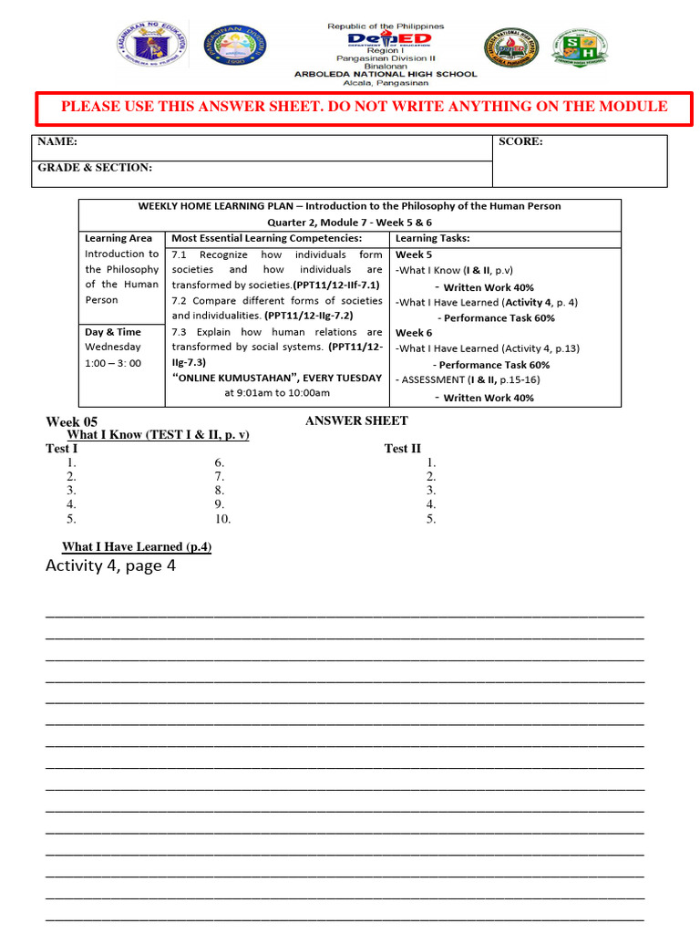 REVIEWED PHILO Q2 Module 7 Week05 06 STUDENTS | PDF