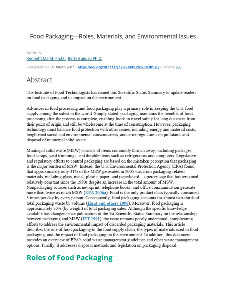 Food Packaging | PDF | Polyethylene | Recycling