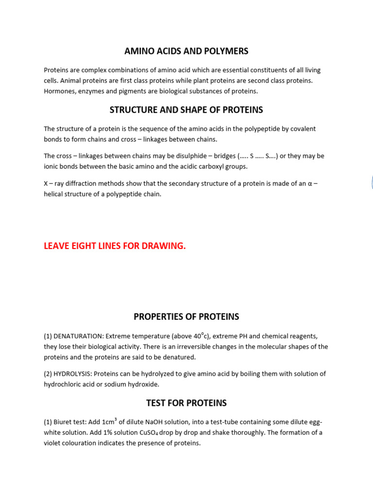 Amino Acids and Polymers | PDF