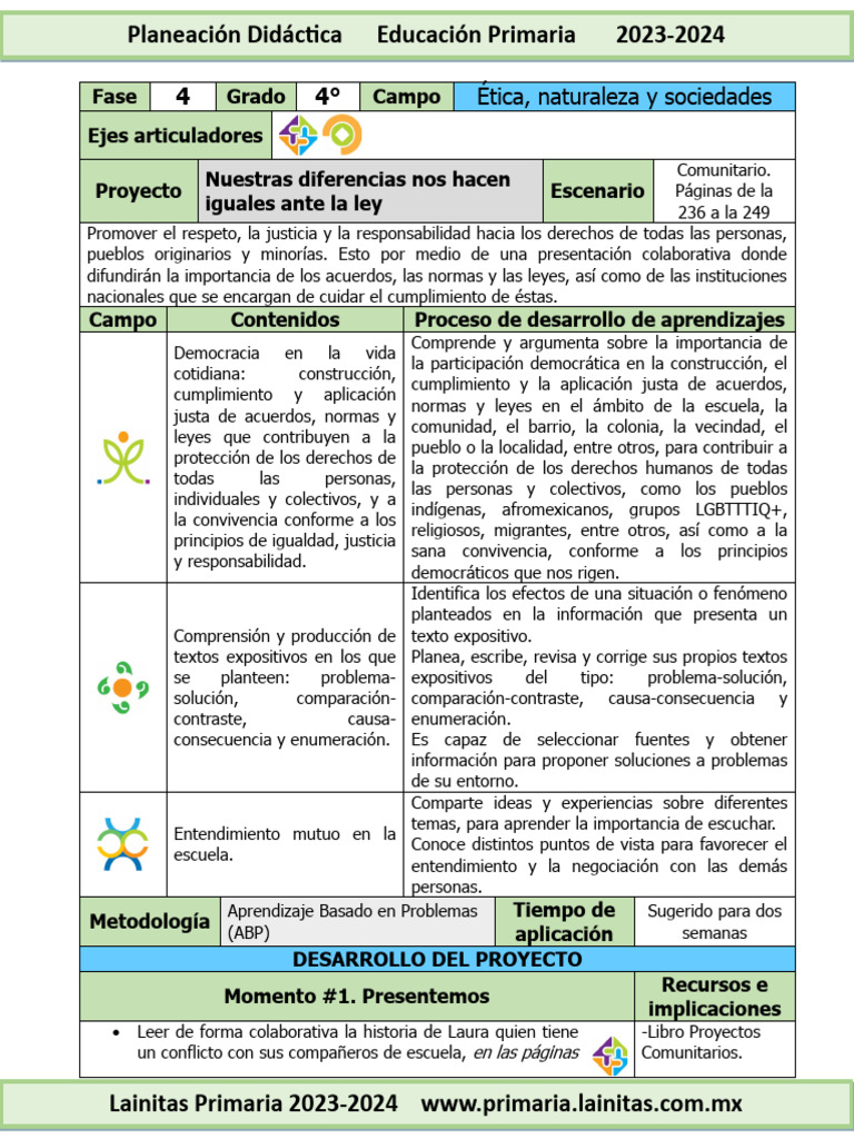 4to Grado Febrero - 08 Nuestras Diferencias Nos Hacen Iguales Ante La Ley (2023-2024) | PDF ...
