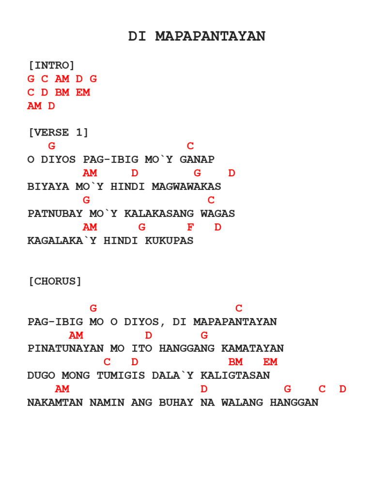 Di Mapapantayan Chords | PDF