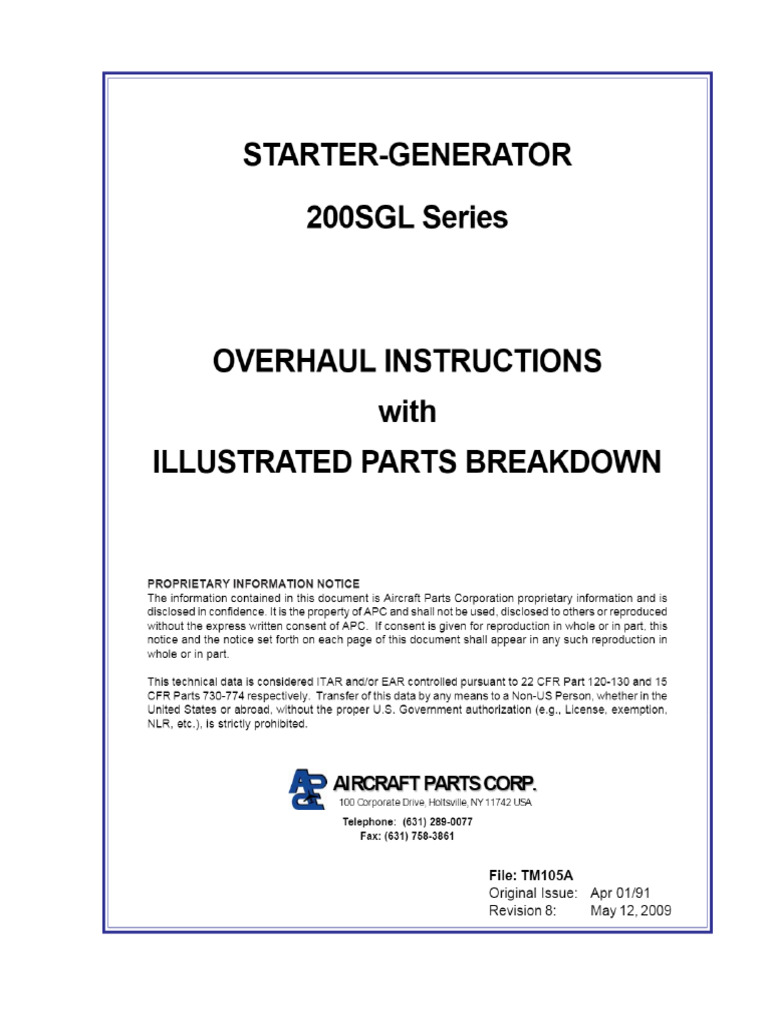 200SGL Series OVERHAUL INSTRUCTION | PDF