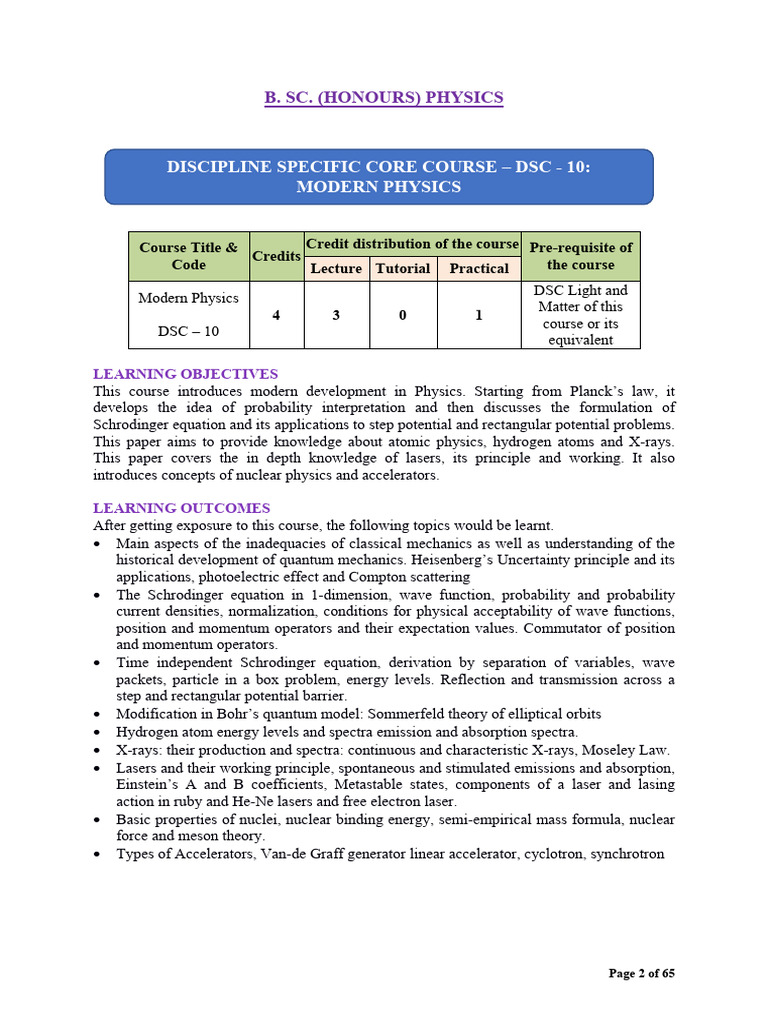 Physics Honors Sem 4 Syllabus - Delhi University | PDF | Amplifier ...