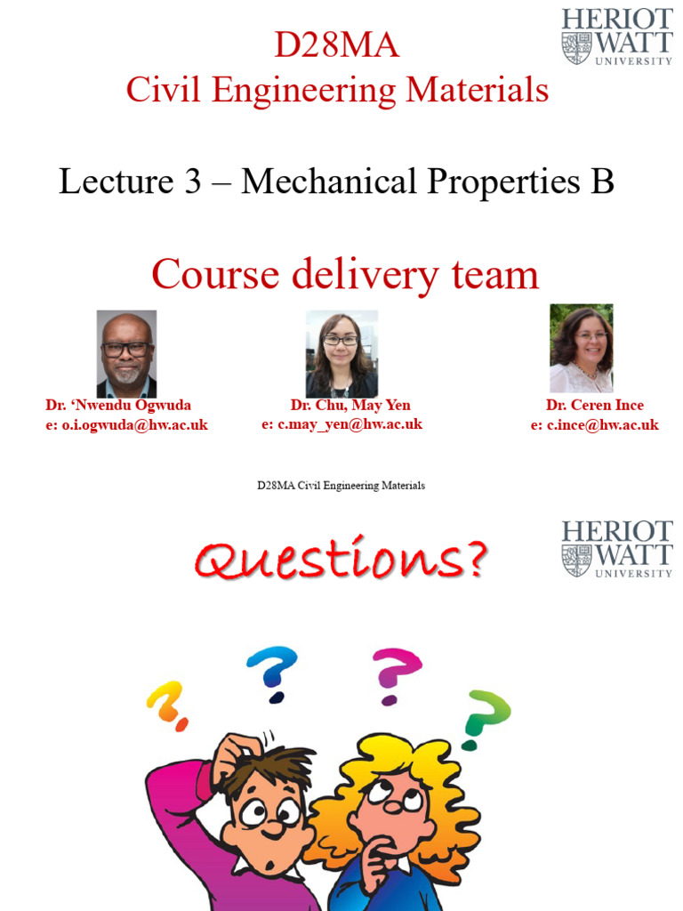 D28MA Civil Engineering Materials: Lecture 3 - Mechanical Properties B | PDF | Deformation ...