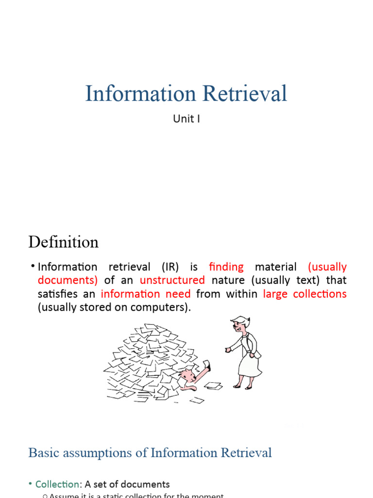 Unit I | PDF | Information Retrieval | Pointer (Computer Programming)