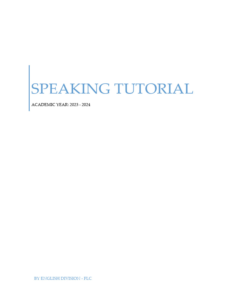 (23-24) B0 Stage 3 - Speaking Tutorial With Wordlist - 2024 | PDF ...