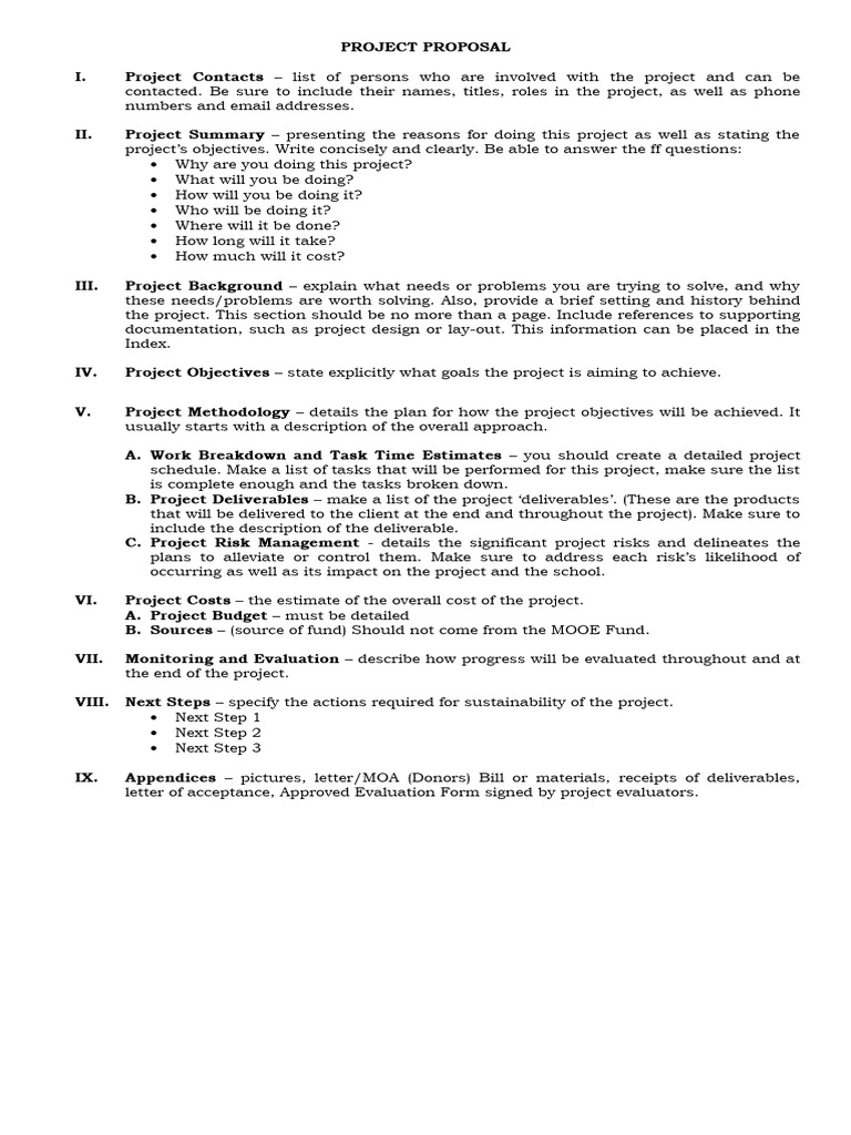 Project Proposal - Handout | PDF