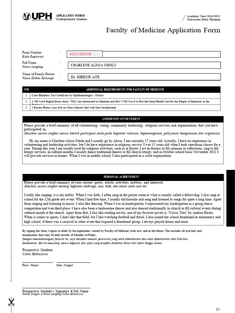Faculty of Medicine Application Form Intake 2024-2025 | PDF | Medicine ...