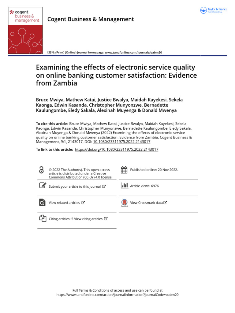 5 - Examining The Effects of Electronic Service Quality On Online Banking Customer Satisfaction ...