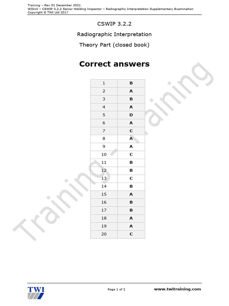 3.2.2 RI Sup. - Training Booklet 011221 (Answers) | PDF