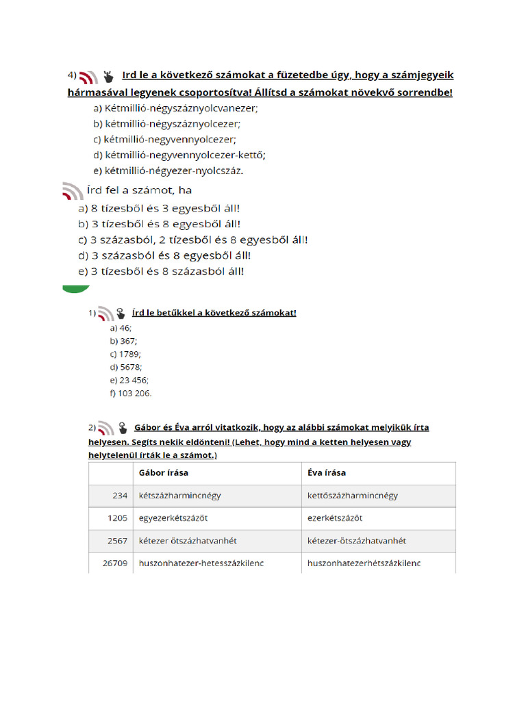 számok írása | PDF