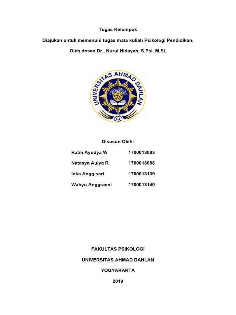 Tugas Kelompok Psi Pendidikan | PDF