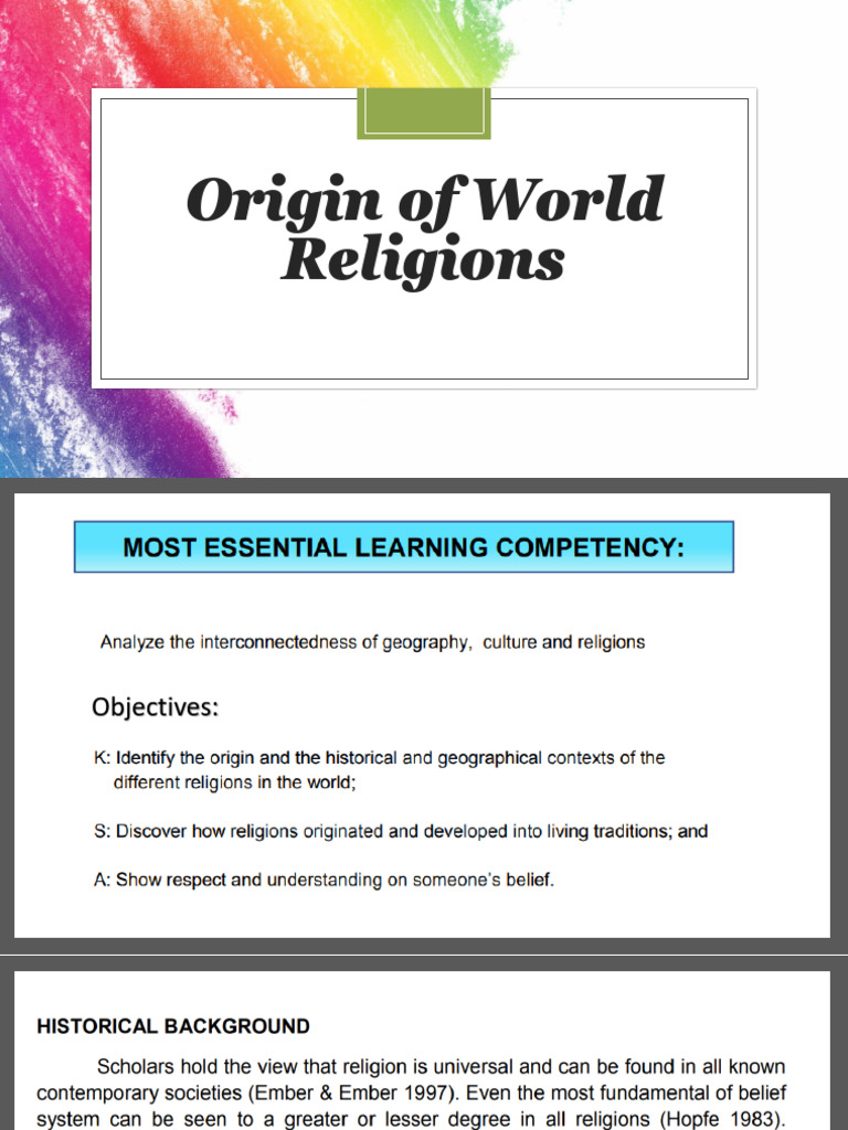 Origin of World Religions Students Guide | PDF