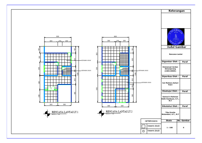 Keterangan: Rencana Lantai Lt.1 Rencana Lantai Lt.2 | PDF