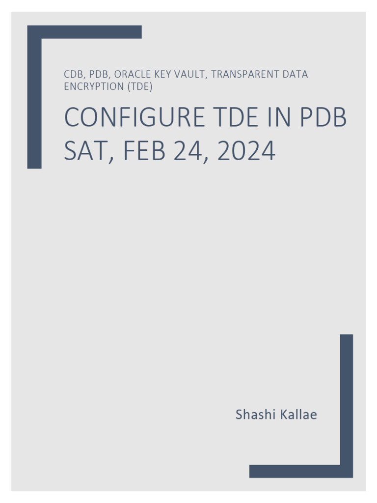 Configure TDE in PDB | PDF | Computer Network | Databases