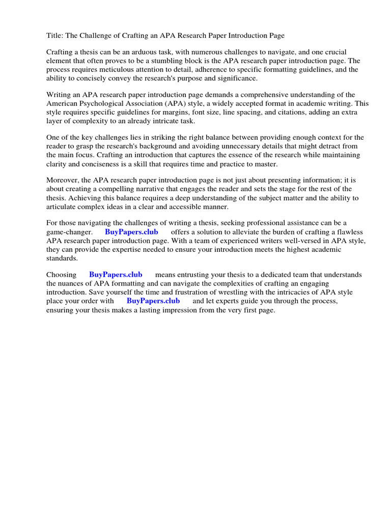 Apa Research Paper Introduction Page | Pdf | Apa Style | American 