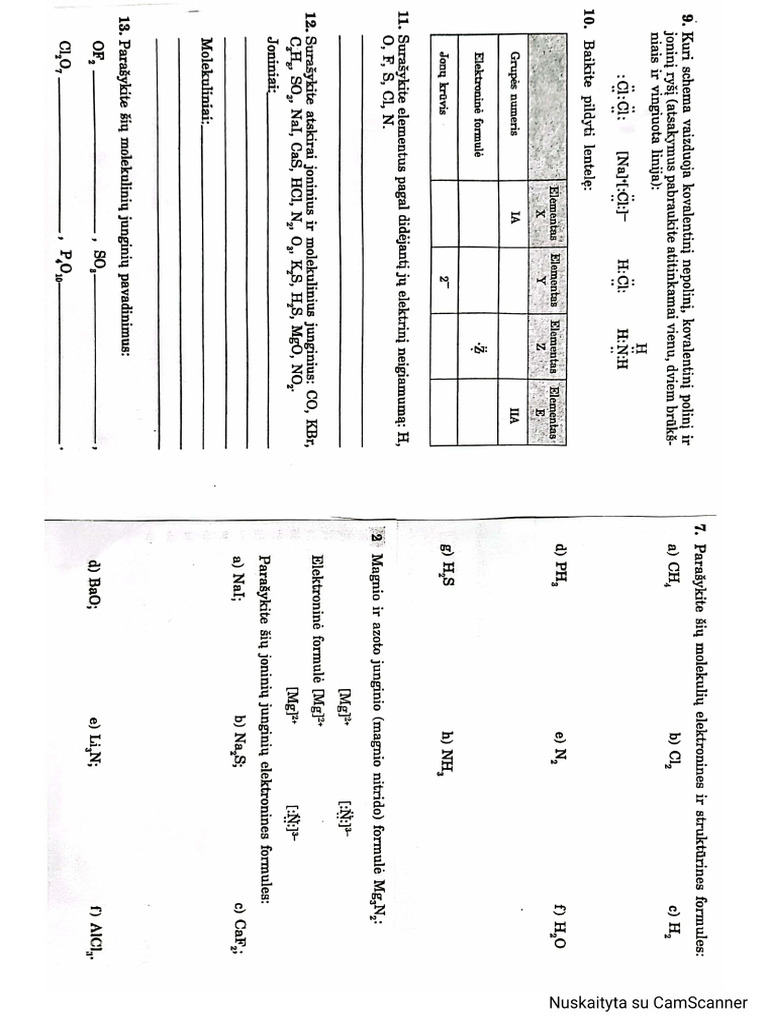 Cheminiai Ryšiai 1 | PDF