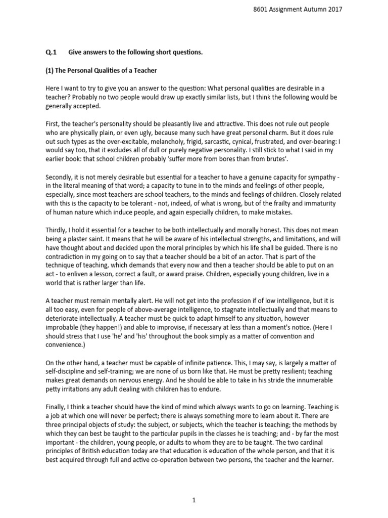 8601 Assigntments | PDF | Motivational | Motivation