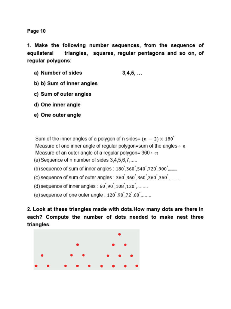 Sequences and Arithmetic Patterns | PDF | Triangle | Area