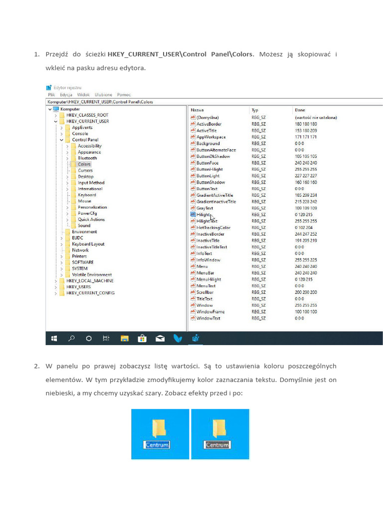 Podświetlenie Tekstu - Rejestr | PDF
