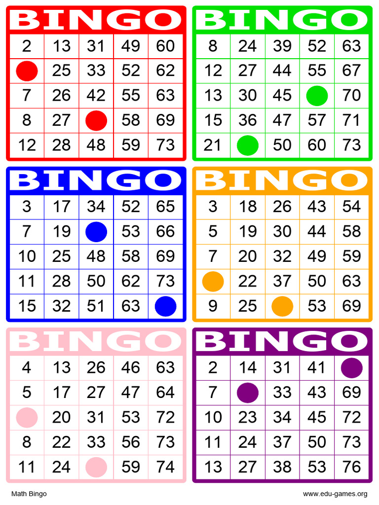 Math Bingo | PDF