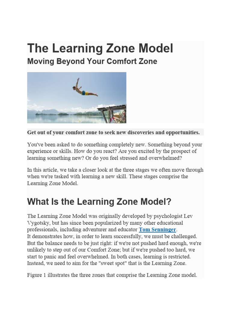 The Learning Zone Model | Download Free PDF | Learning | Mentorship