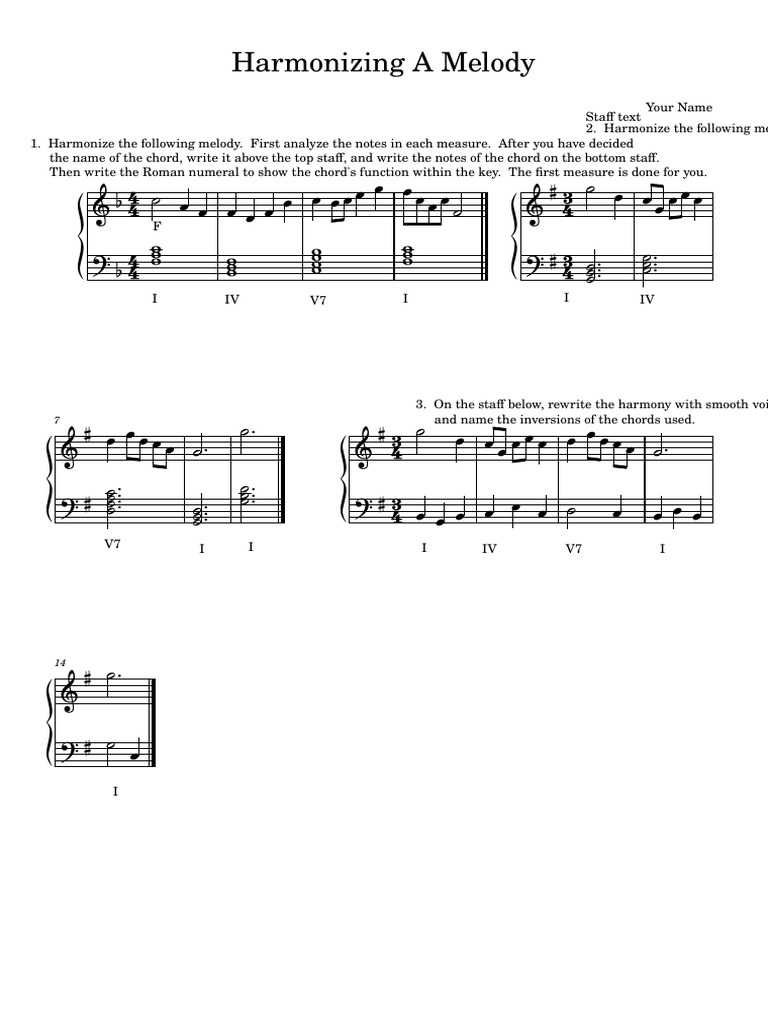 Harmonizing A Melody | PDF | Harmony | Music Theory