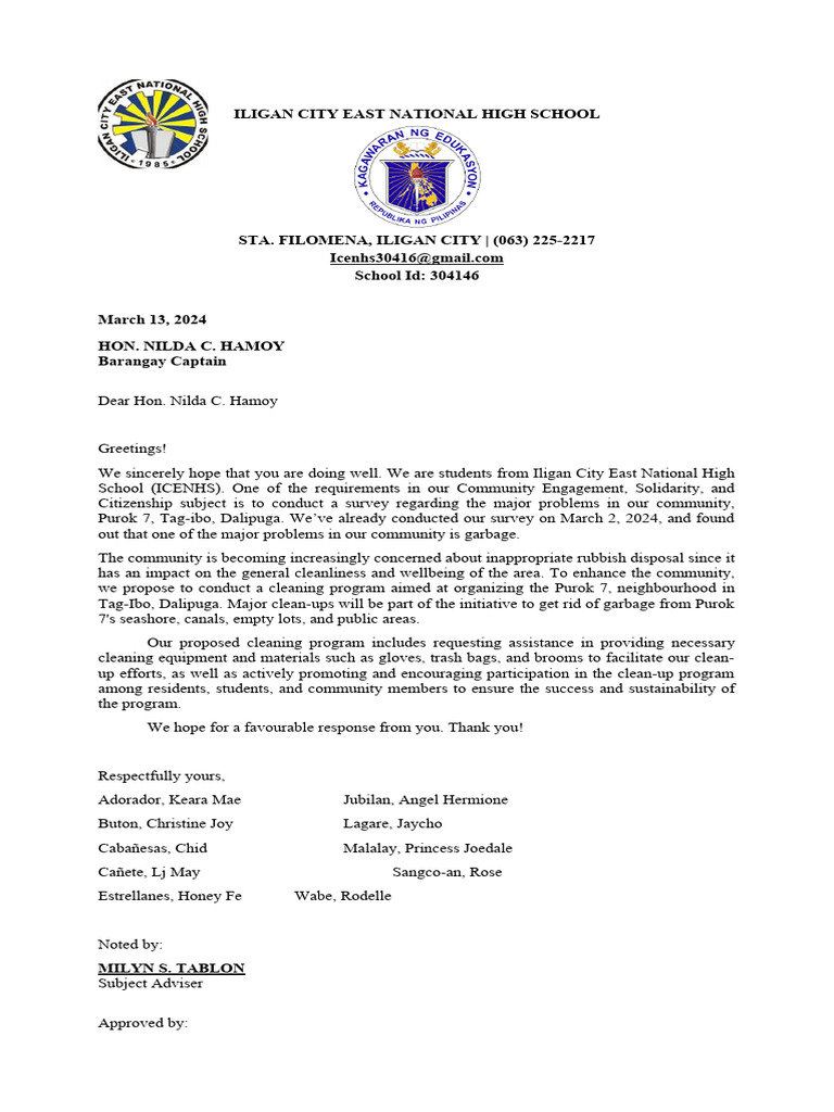 Community Clean-Up Proposal to CESC | PDF | Wellness