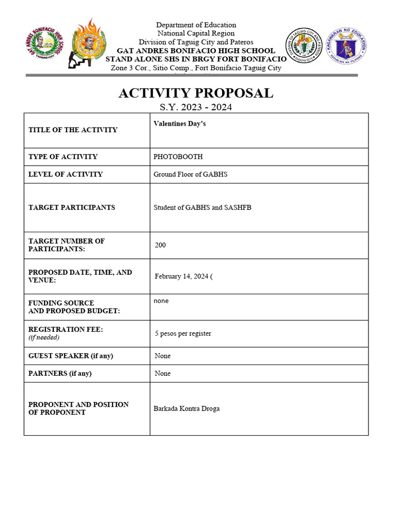 Activity Proposal 2 | PDF