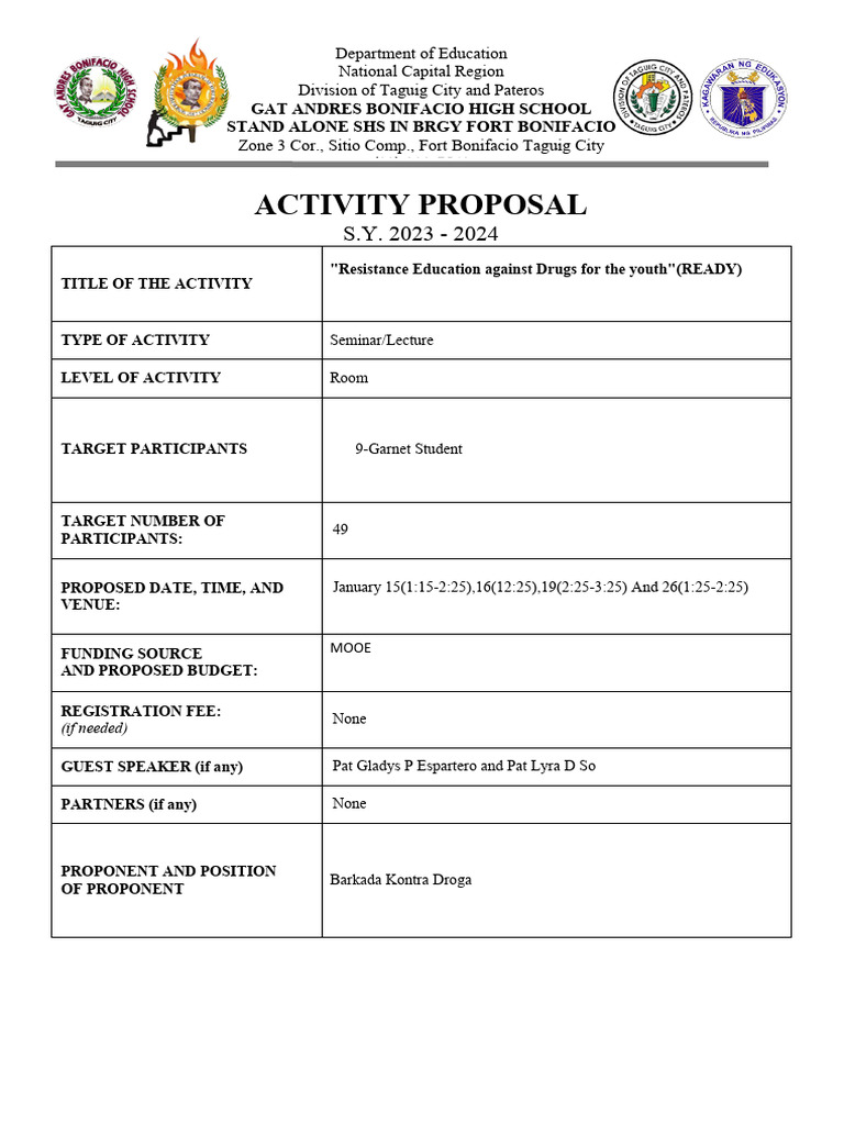 Activity Proposal | PDF