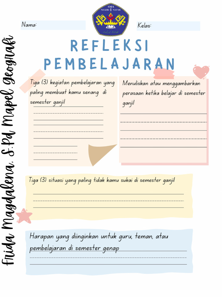 Refleksi Pembelajaran Semester Genap - 20240101 - 235647 - 0000 | PDF