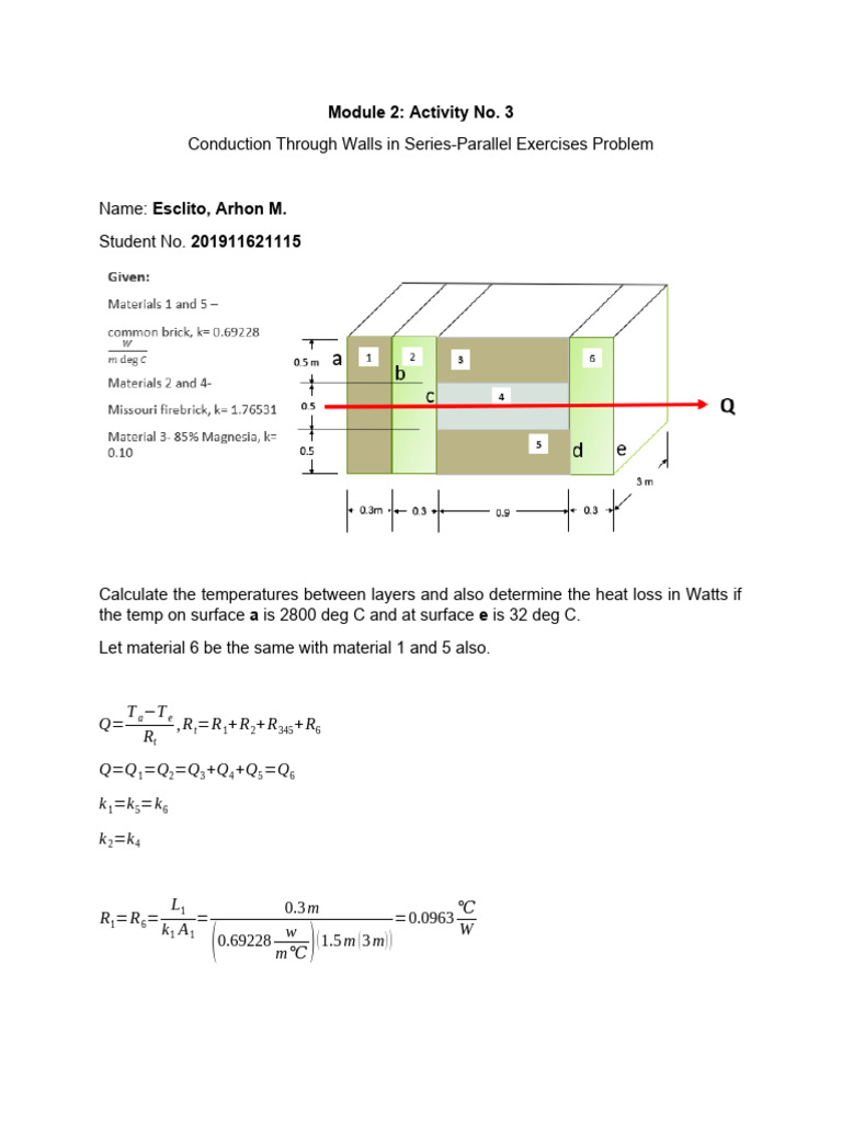 Heat Transfer in Series-Parallel Walls | PDF | Thermodynamics ...