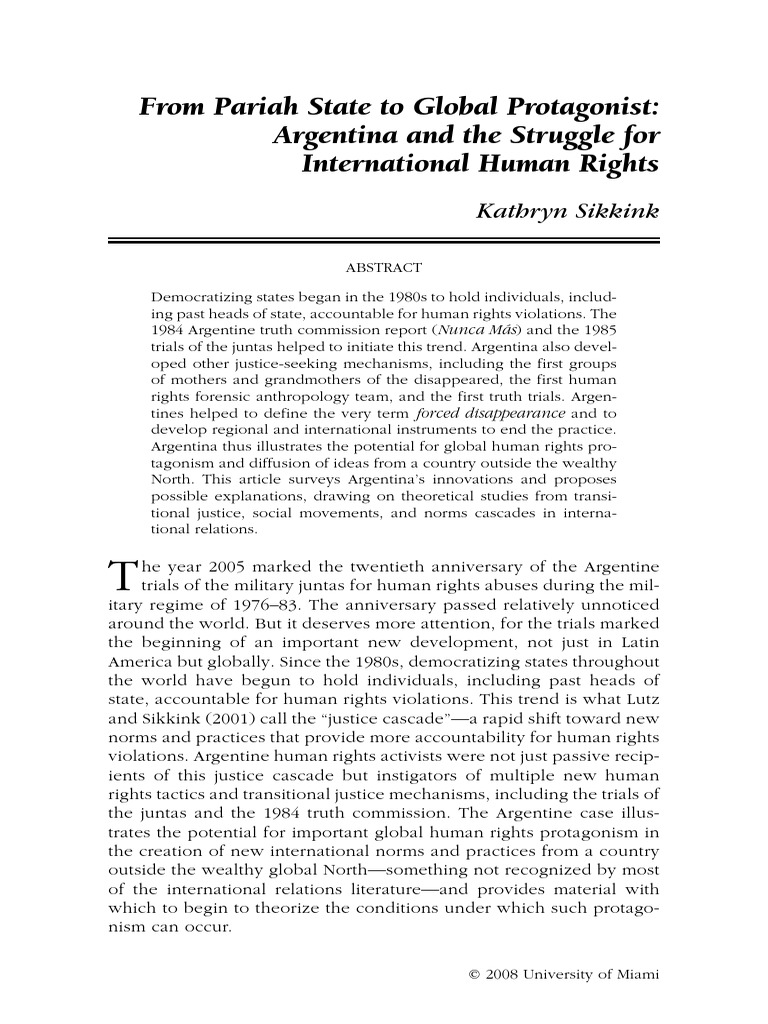 Argentina Human Rights-Sikkink | Download Free PDF | Transitional ...