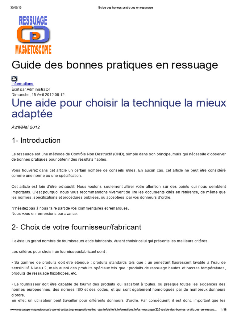 322-Guide Des Bonnes Pratiques en Ressuage | PDF