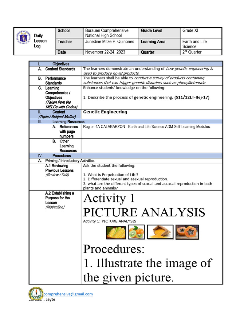 Genetic Engineering Lesson Plan for Grade XI | PDF | Plasmid | Molecular Cloning