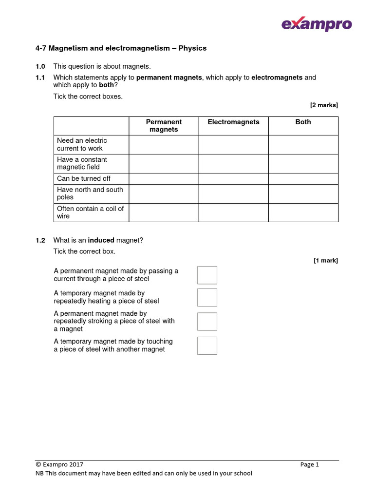 Physics Separate Magnetism Electromagnets | PDF | Teaching Methods ...