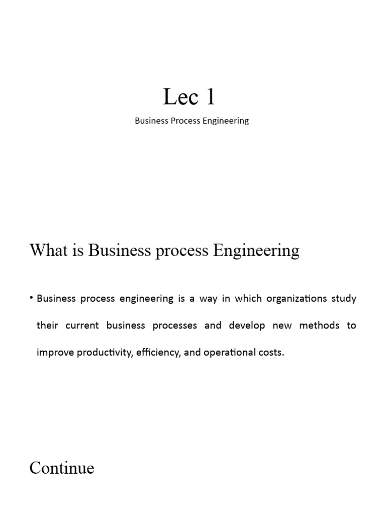 BPE-Lec 1 | PDF | Business Process | Business