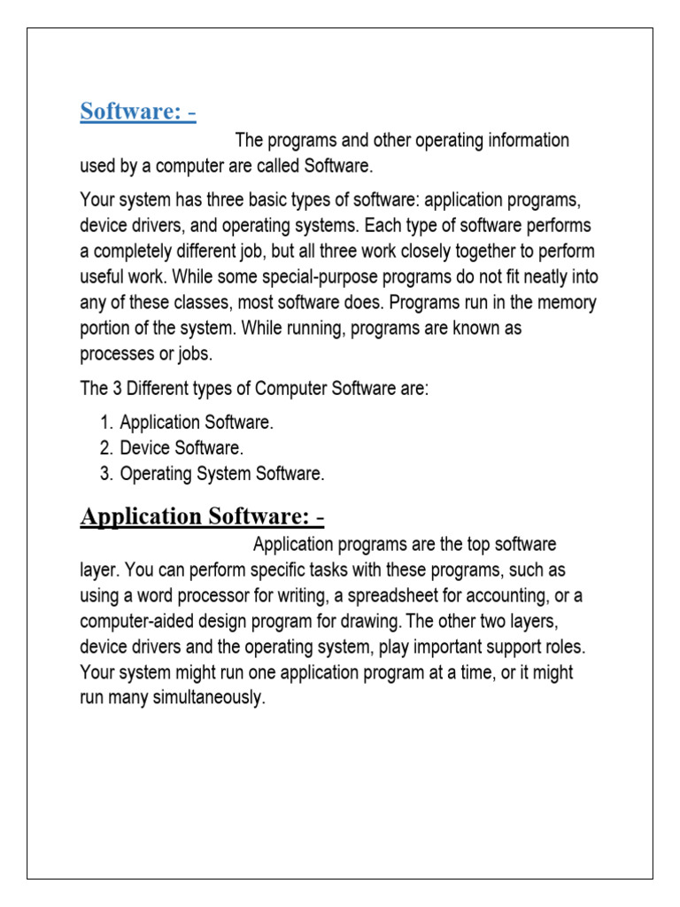 Software Components Classification | PDF | Operating System | Application Software