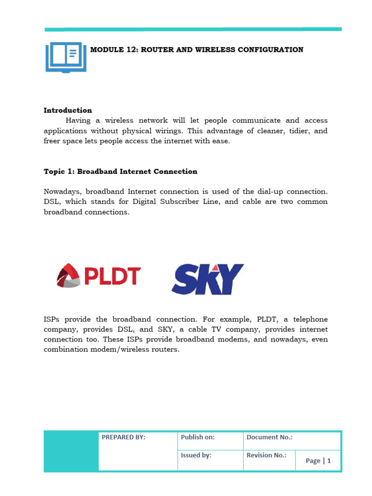 M10 Module 12 Router And Wireless Configuration Pdf