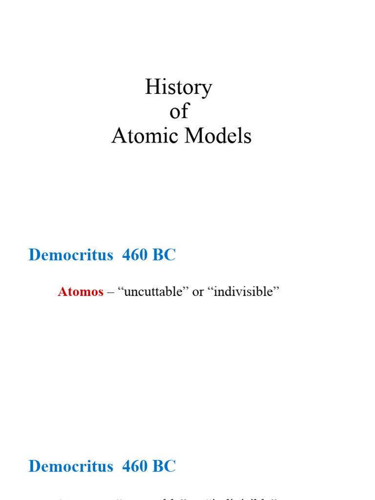 History of Atomic Models | PDF | Atoms | Atomic Orbital