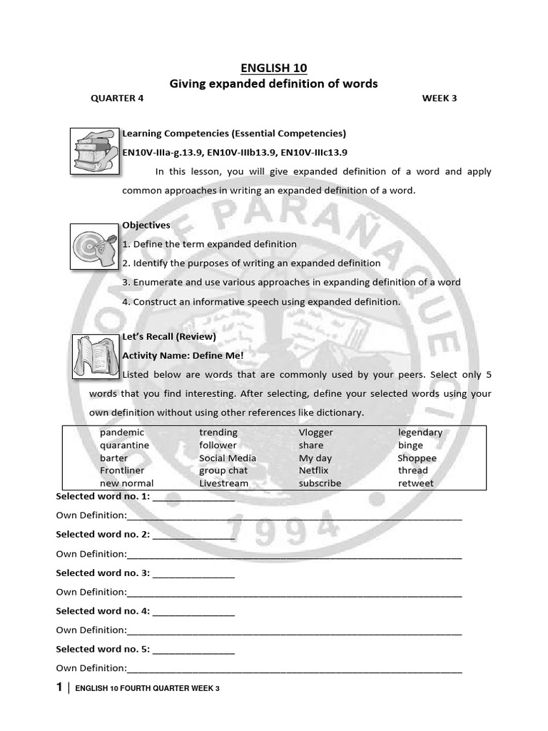 ENGLISH 10 Quarter 4 Week 3 (6 Pages With Watermarks) | PDF ...