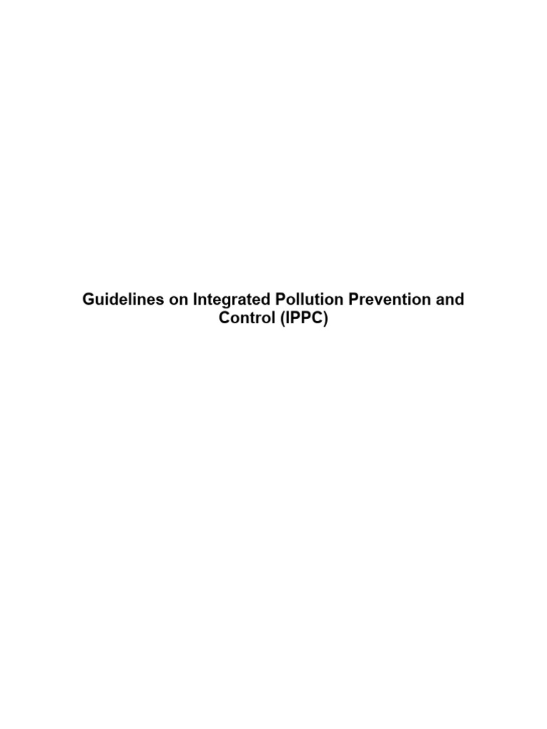 Guidelines On Integrated Pollution Prevention and Control | PDF | Waste ...