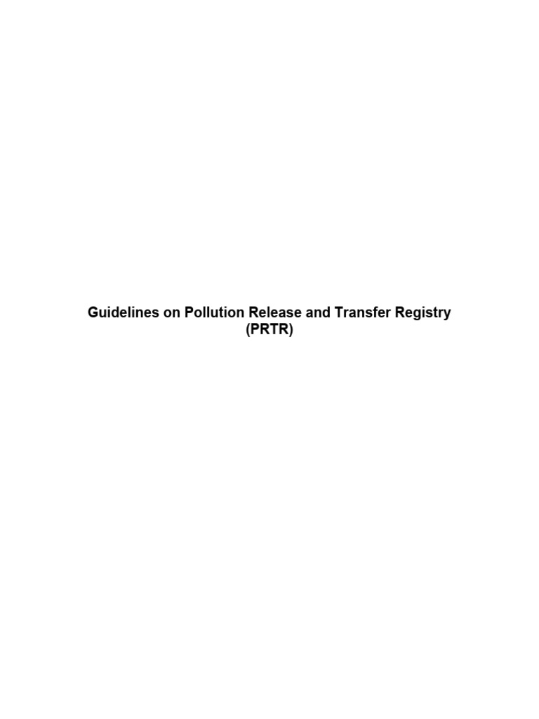 Guidelines On Pollution Release and Transfer Registry | PDF | Pollution ...