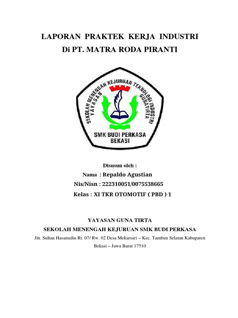 Laporan Praktek Kerja Industri Repaldo Agustian | PDF