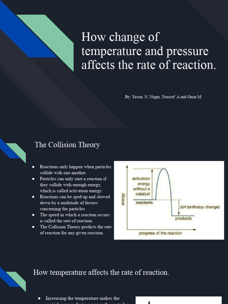 How Change of Temperature and Pressure Affects The Rate of Reaction. | PDF