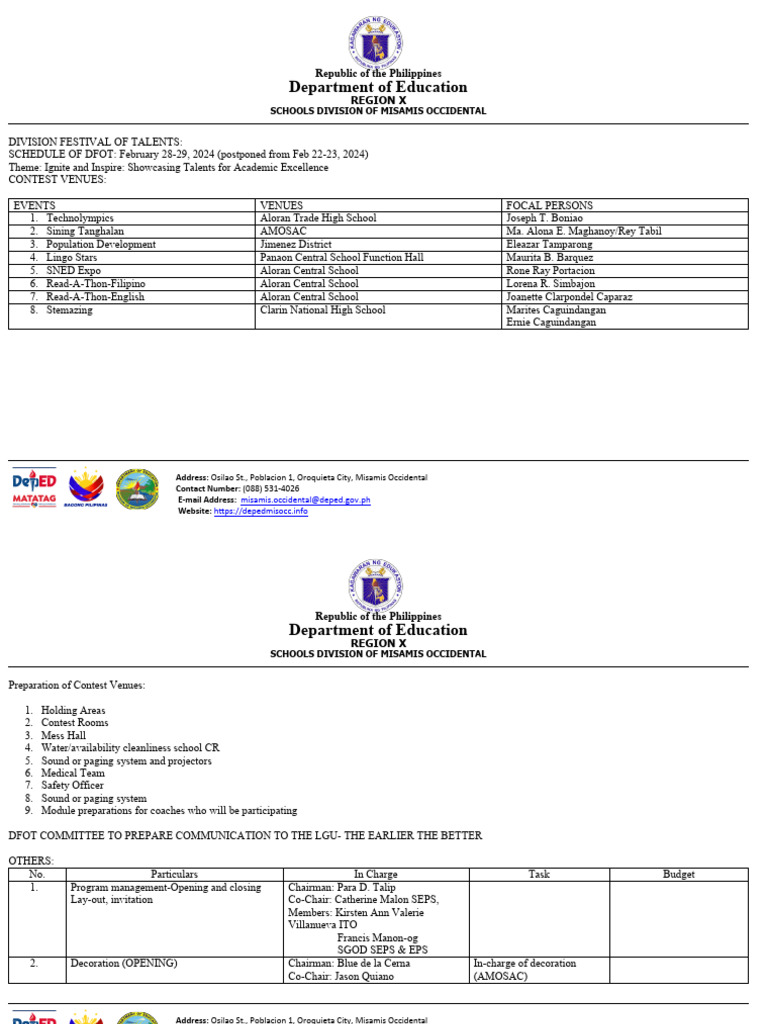 Dfot Preparations | PDF