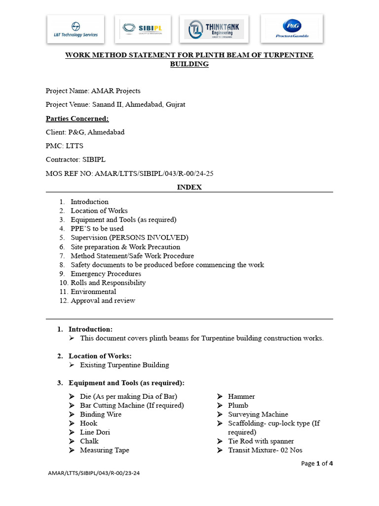 8_WMS_Turpentine_Plinth Beam | PDF | Personal Protective Equipment ...
