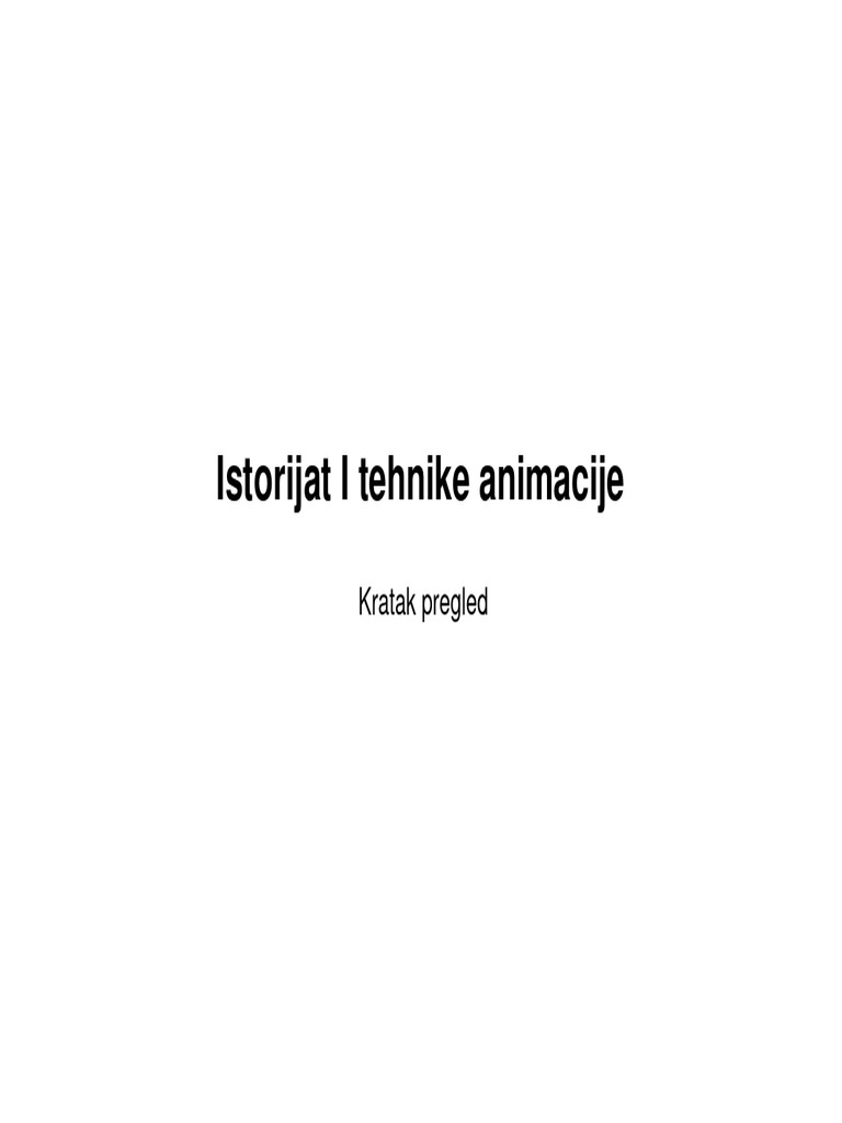Istorijat I tehnike animacije | PDF