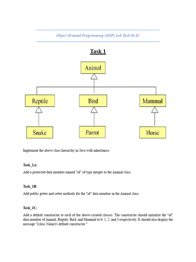 Lab Tasks 6 | PDF | Class (Computer Programming) | Method (Computer Programming)
